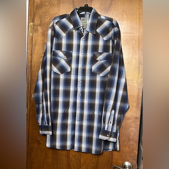 GC Blue | Shirts | Gc Blue Vintage Collection Pearl Snap Front Long ...